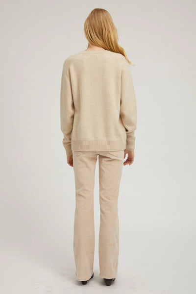 5 Pocket Ankle Flare Micro flare | Oat Corduroy – Well Heeled