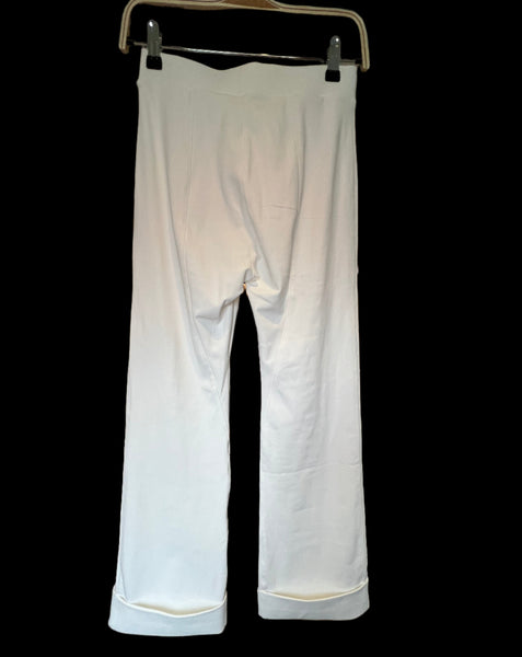 Verdell Cuffed Cropped Flare | White – Well Heeled