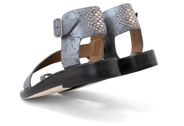 Amanda Wedge Sandal in Granada Silver – Well Heeled